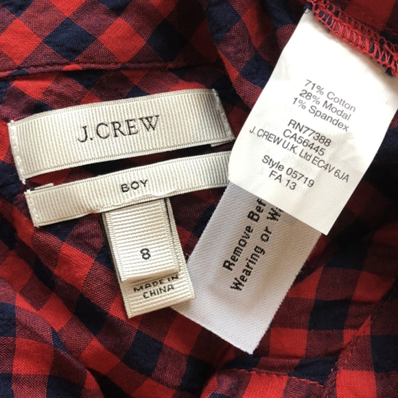 J. Crew | Tops | Jcrew Boy Plaid Button Down Shirt Sz 8 | Poshmark